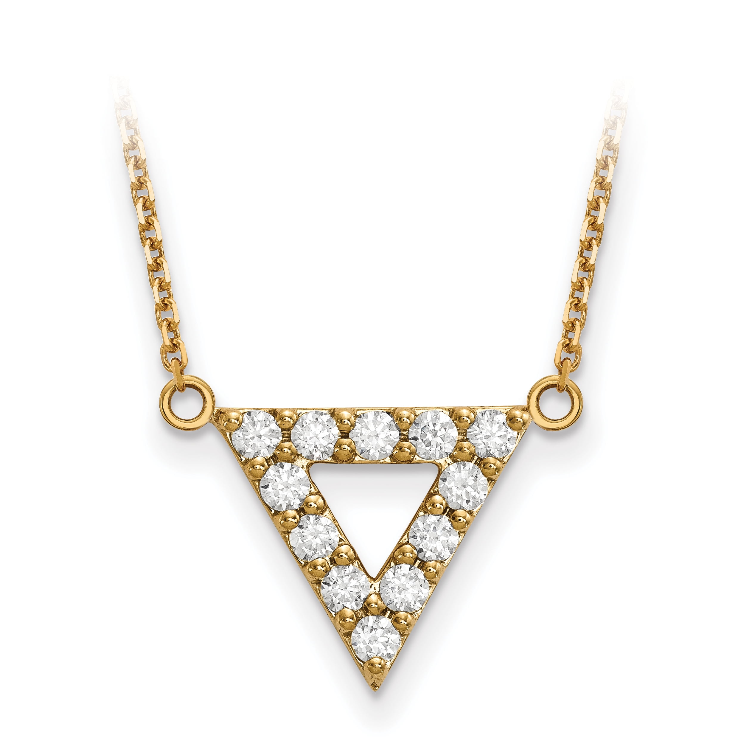 Dainty Designs 14k AA Quality Diamond 3mm Triangle Necklace - Walmart.com