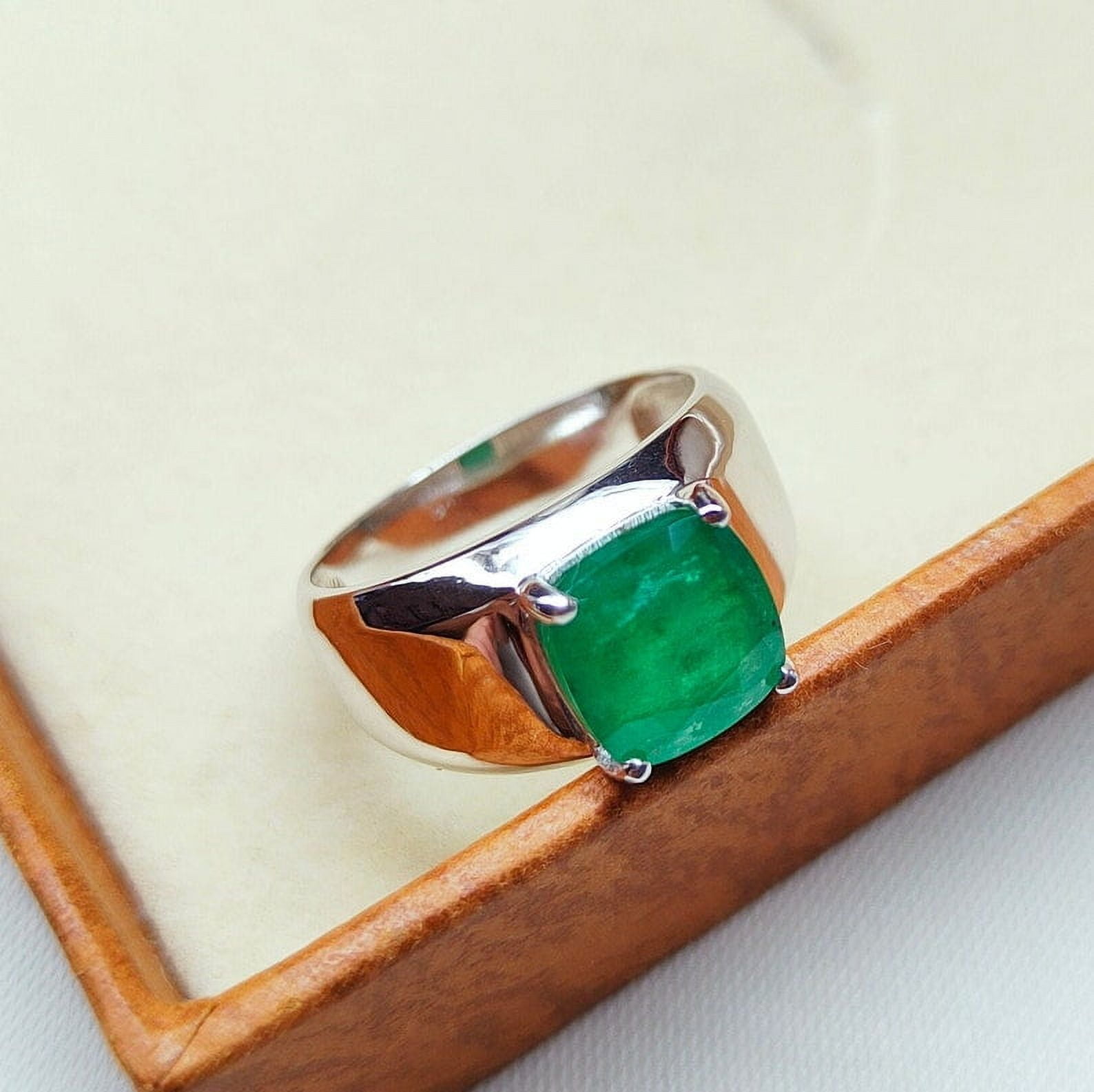 Dainty Emerald Ring, Stacking Ring, Lab Emerald Ring, 925 Silver Ring, Minimalist Ring ...