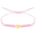 Dainty Gold Heart Love Charm Initial Bracelet Black Pink Red String ...