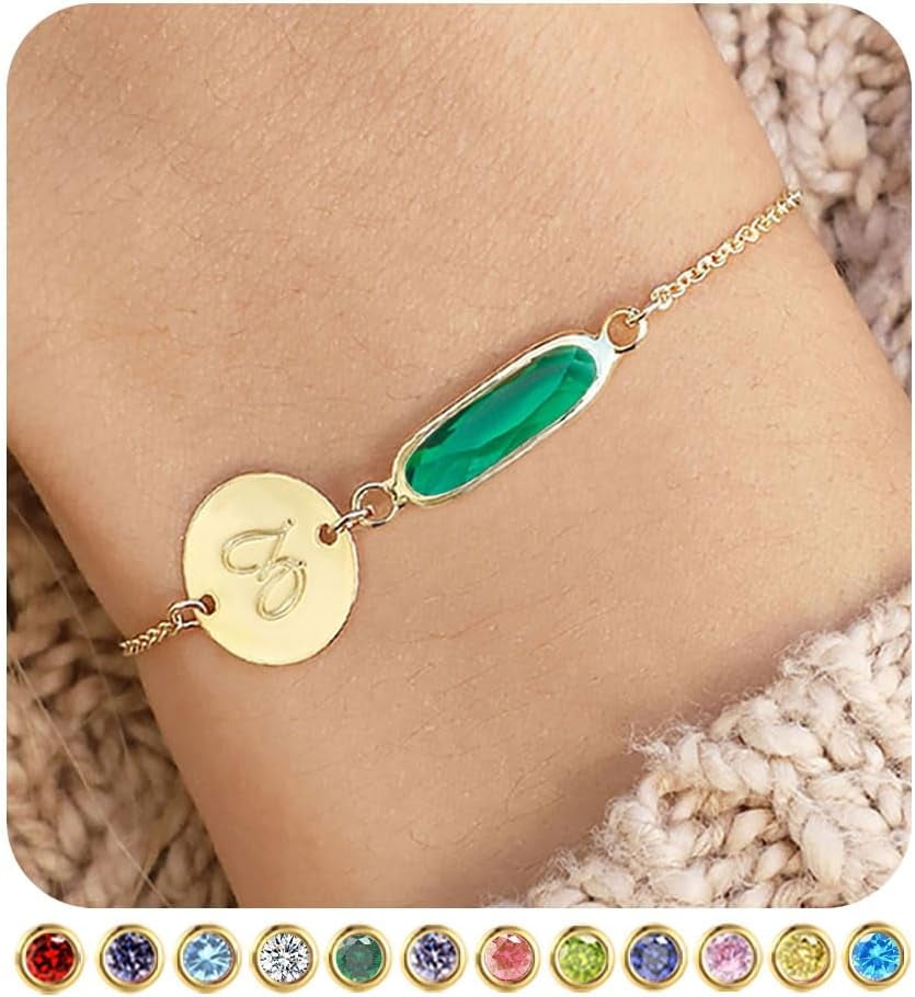 Dainty Gold Initial Bracelet For Women Trendy Non Tarnish 14K Gold ...