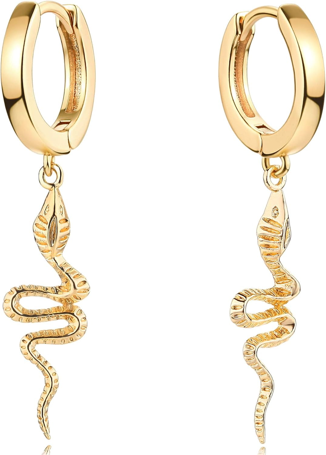 Dainty Gold Snake Earrings for Women 18K Gold Plated Dainty Snake ...