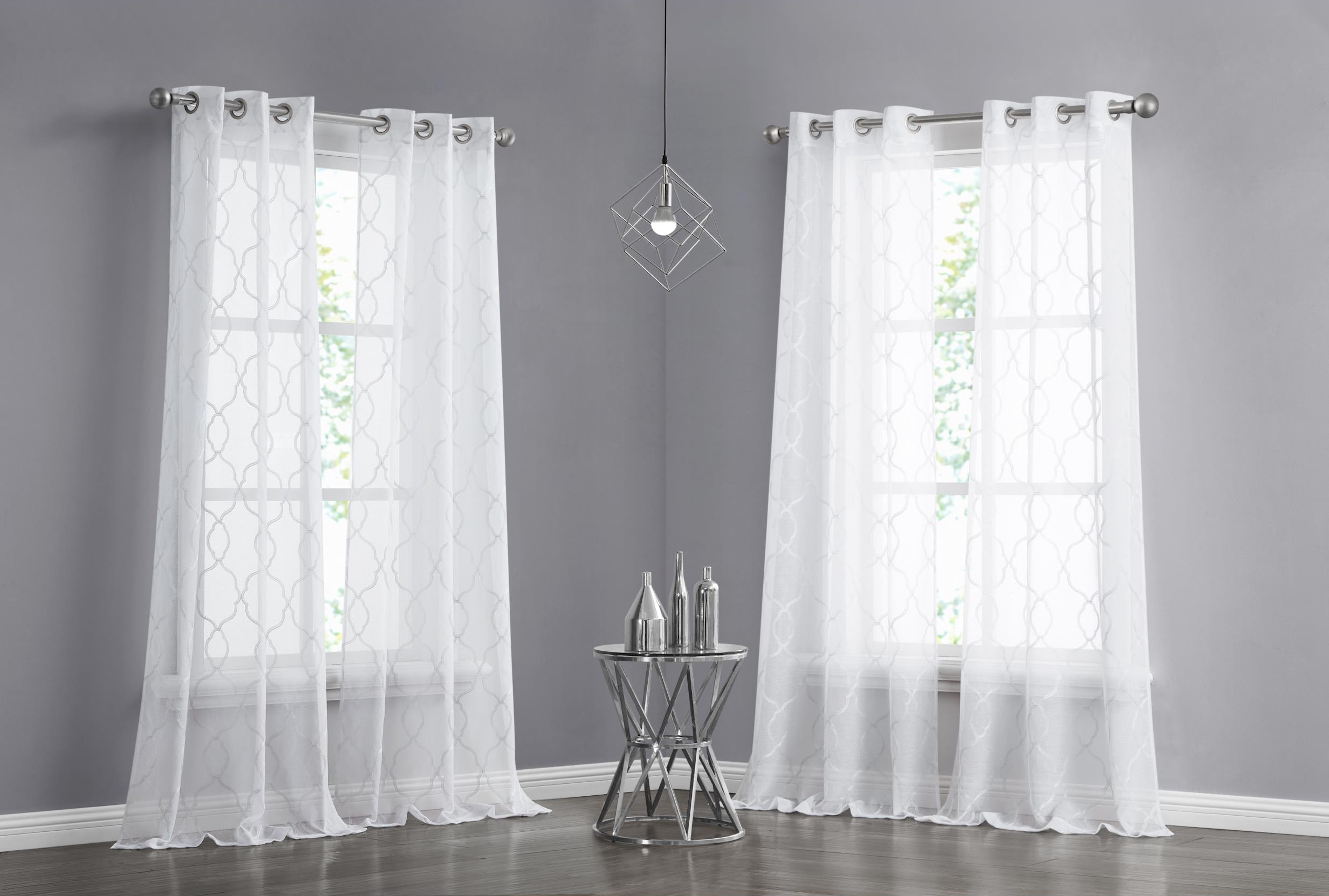Dainty Home 4-Pack Light Filtering Grommet Curtain Panels, Metallic ...