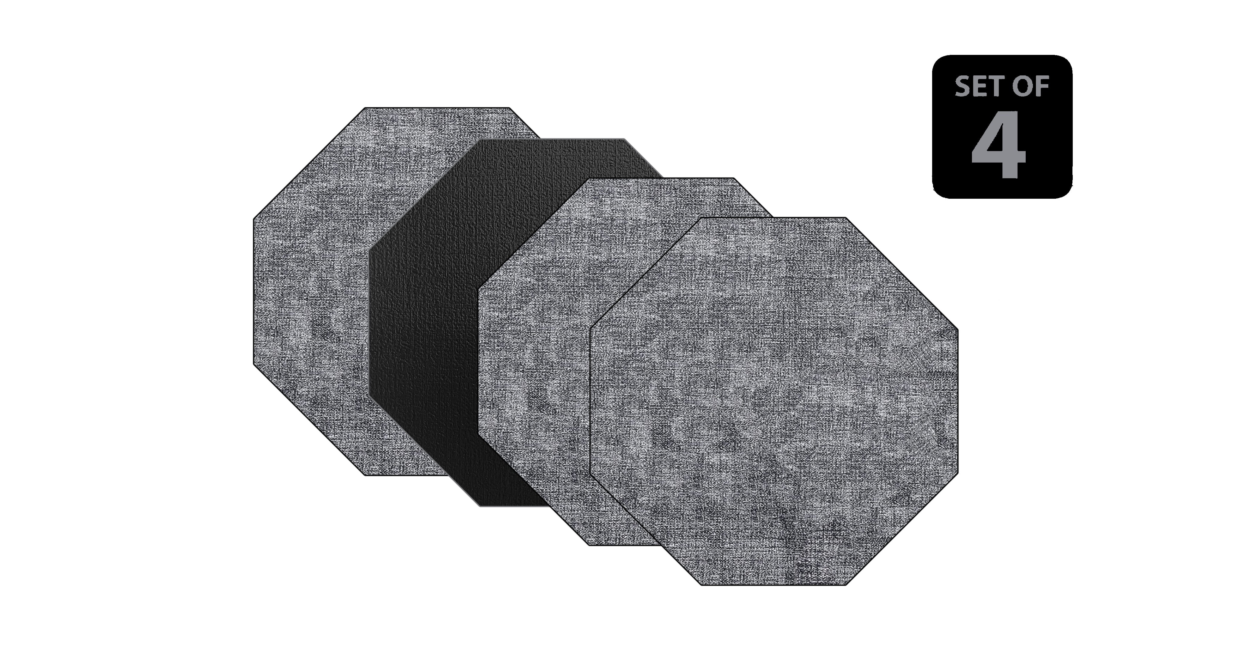 Dainty Home Amalfi Faux Leather Reversible 2 Pattern 15" x 15" Octagon ...