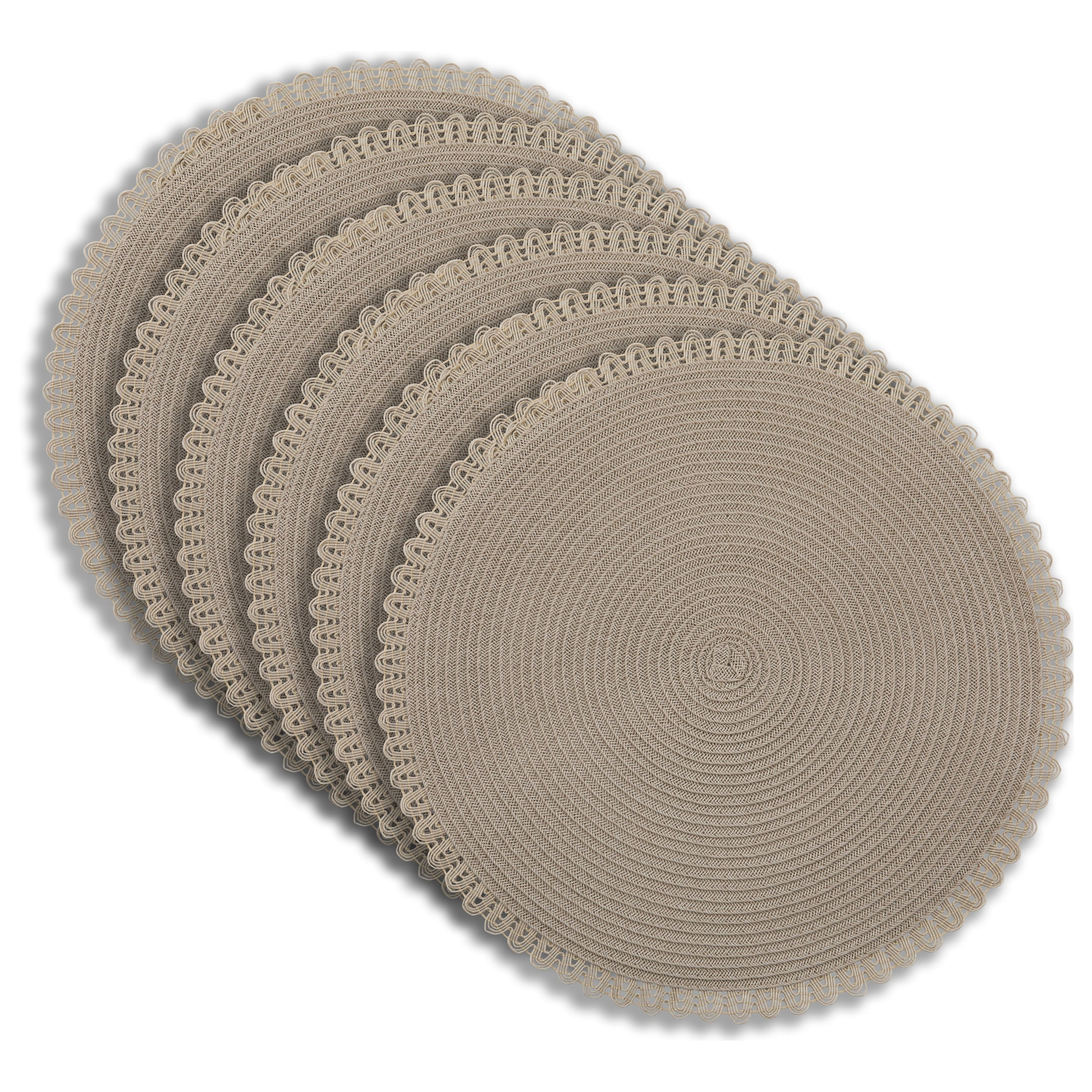 Dainty Home Set of 6 Placemats | Elegant and Durable | 15x15 in Round ...