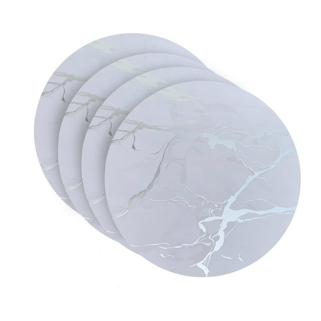 Dainty Home Marble Cork Granite Designed Cork Textured Round Coaster Set - Walmart.com