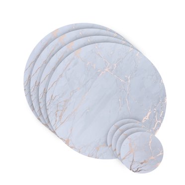 Dainty Home Marble Cork Granite Designed Cork Textured Round Coaster ...