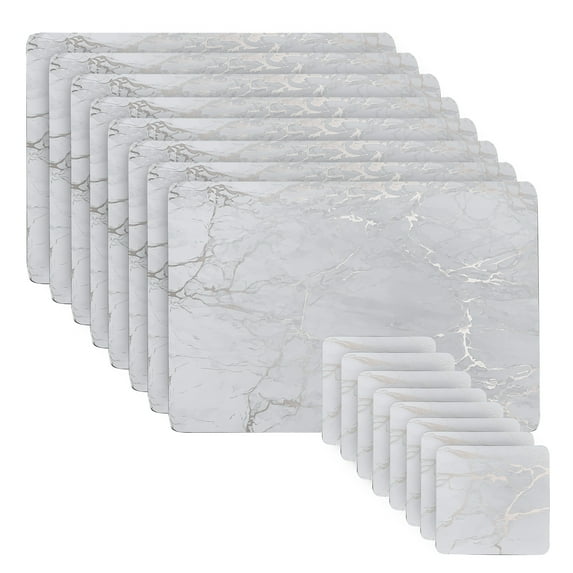 Dainty Home Marble Cork Table Set - Placemats & 4x4 Coasters - Walmart.com