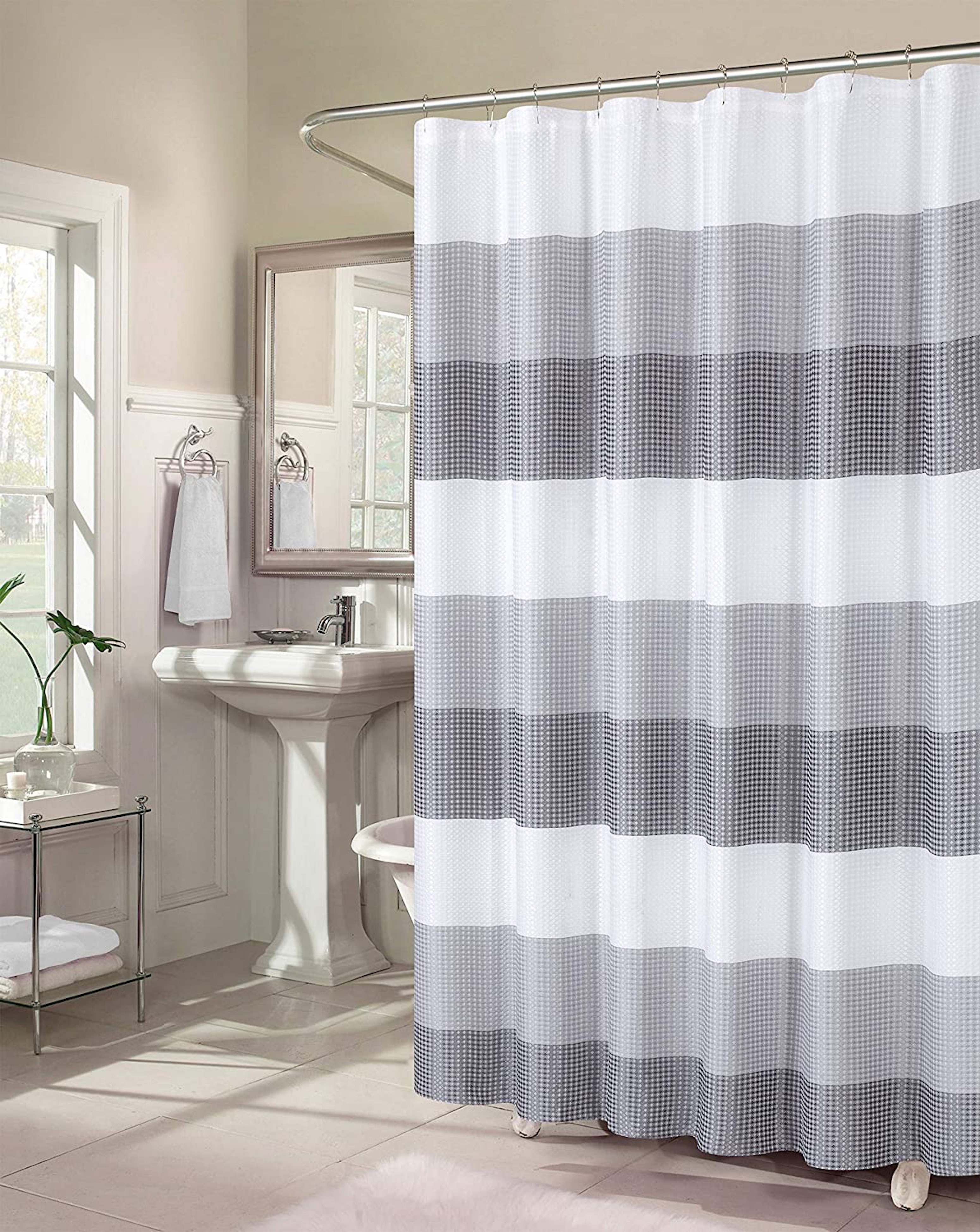 SKL Home Spring Garden Fabric Shower Curtain, Gray, 70" x 72" - Walmart.com