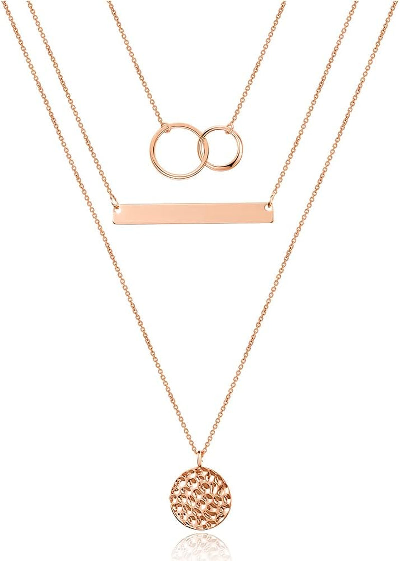 Dainty Layered Choker Necklace, Handmade 14K Gold Plated Y Pendant ...