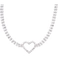 Dainty Love Heart Pendant Necklace Crystal Love Heart Charm Choker ...