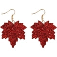 Dainty Maple Leaf Dangle Drop Earrings Funny Red Glitter Acrylic Fall ...