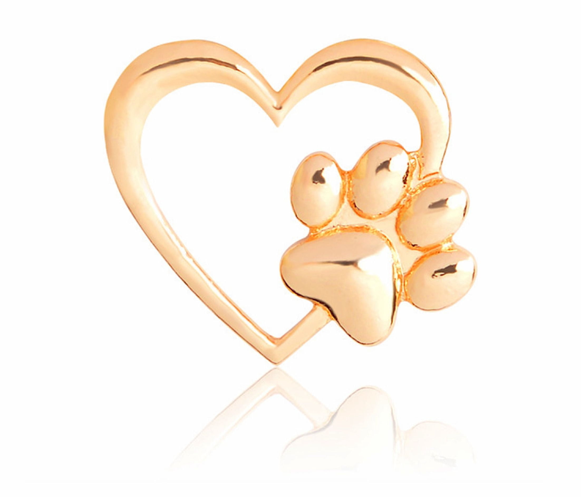 Dainty Open Heart Paw Print Brooch - Walmart.com