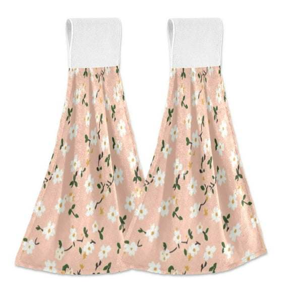 Dainty Pink Floral Hand Towels 2 Pack Quick Drying Home Storage Kitchen ...