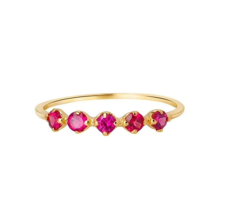 Dainty Ruby | Stacking Eternity Ring |Gold Minimalist Ring | Ruby Ring ...