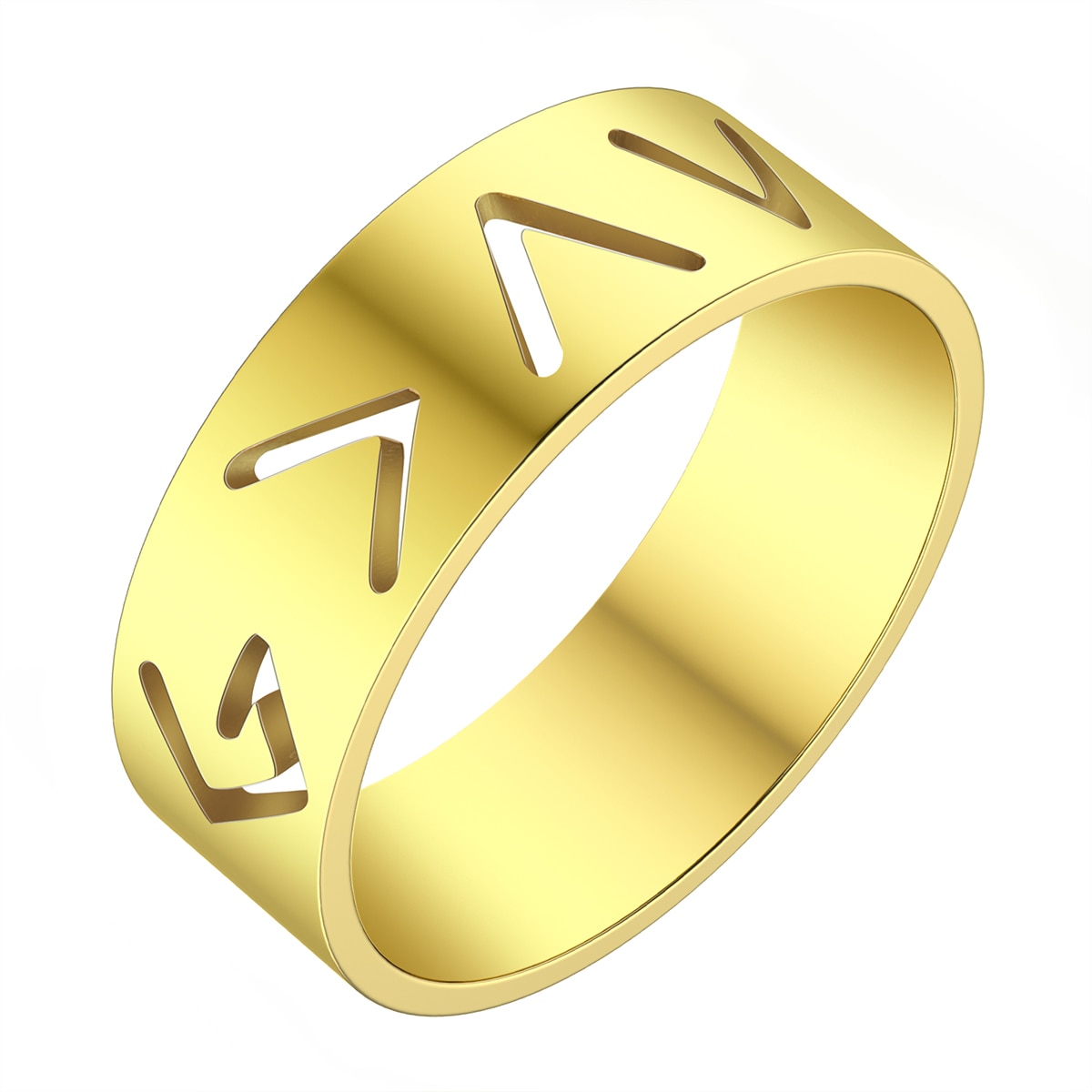 Dainty Stainless Steel Arrow V Stacking Band Ring For Women Men ...