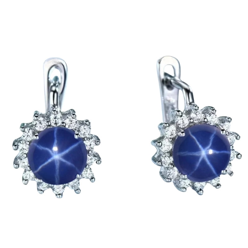 Dainty Star Design Earrings in 925 Sterling Silver Blue Star Stud ...