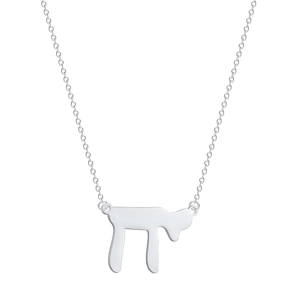 Dainty Tiny Chai Charm Necklace for Women Teens Stainless Steel Judaism ...