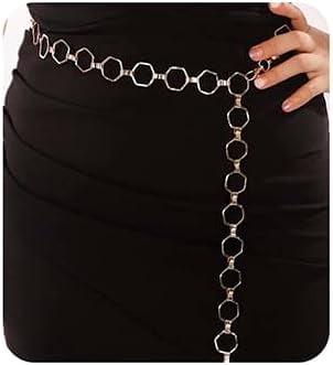 Dainty Waist Chain Rave Gold Metal Link Belt Adjustable Long Belly ...