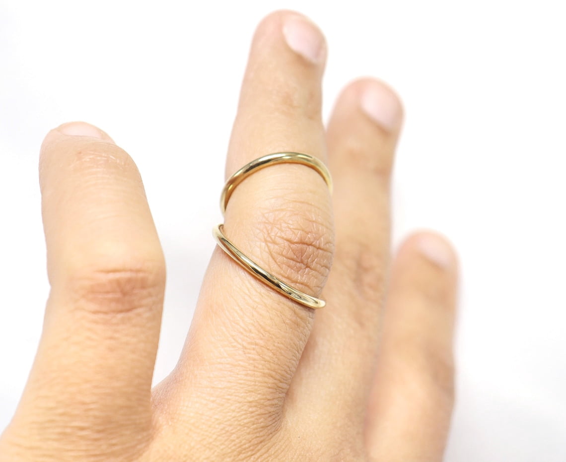 Dainty Yellow Swan Ring | 14K Gold Filled Splint Ring for PIP or DIP ...