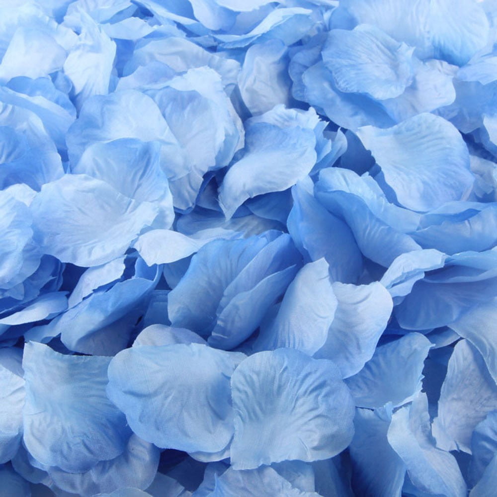Dainzusyful Forever Rose Flower Bouquet Decor 1000pcs Favors Blue Silk ...