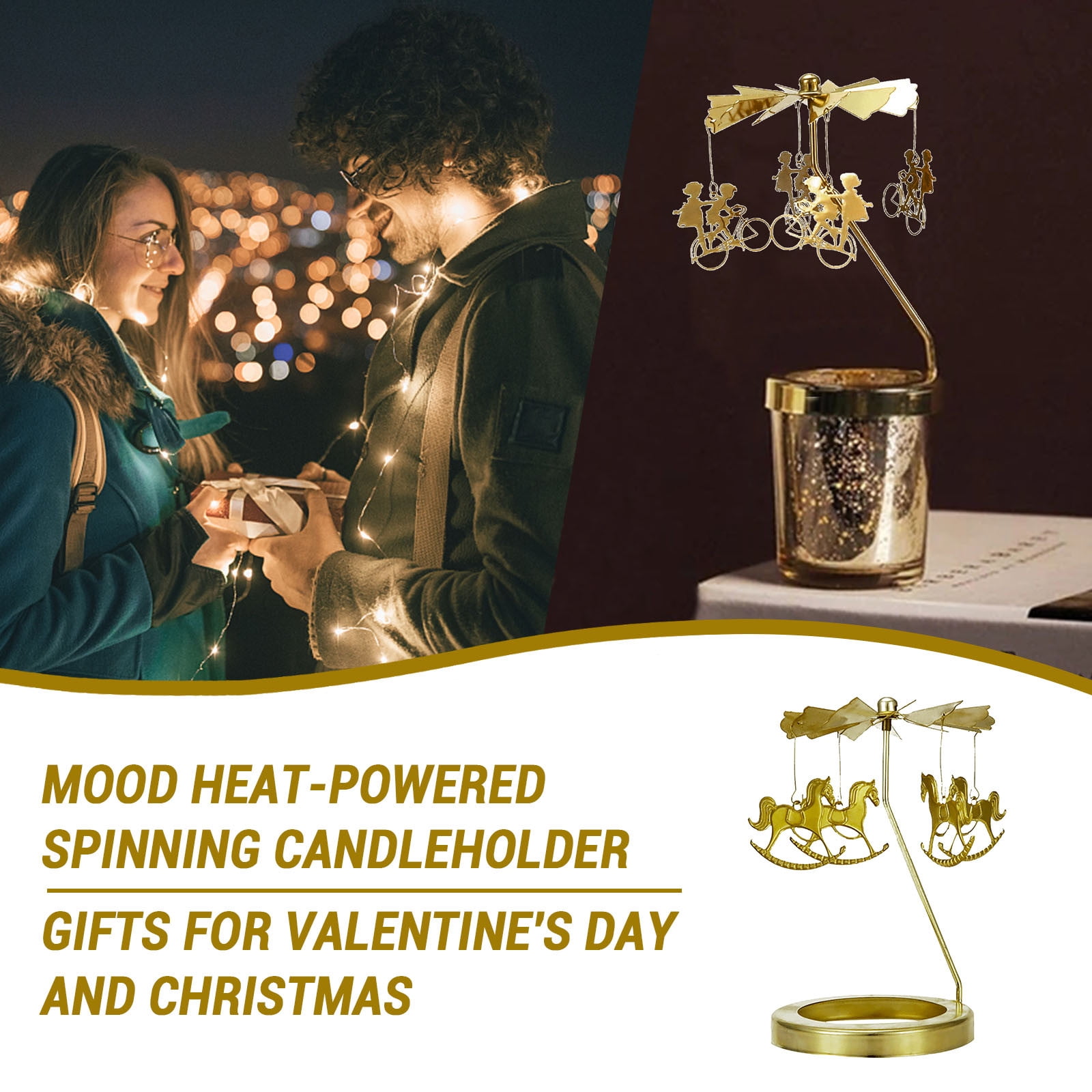 Dainzusyful Home Decor Desk Accessories Thermal Rotating Candle Holder ...