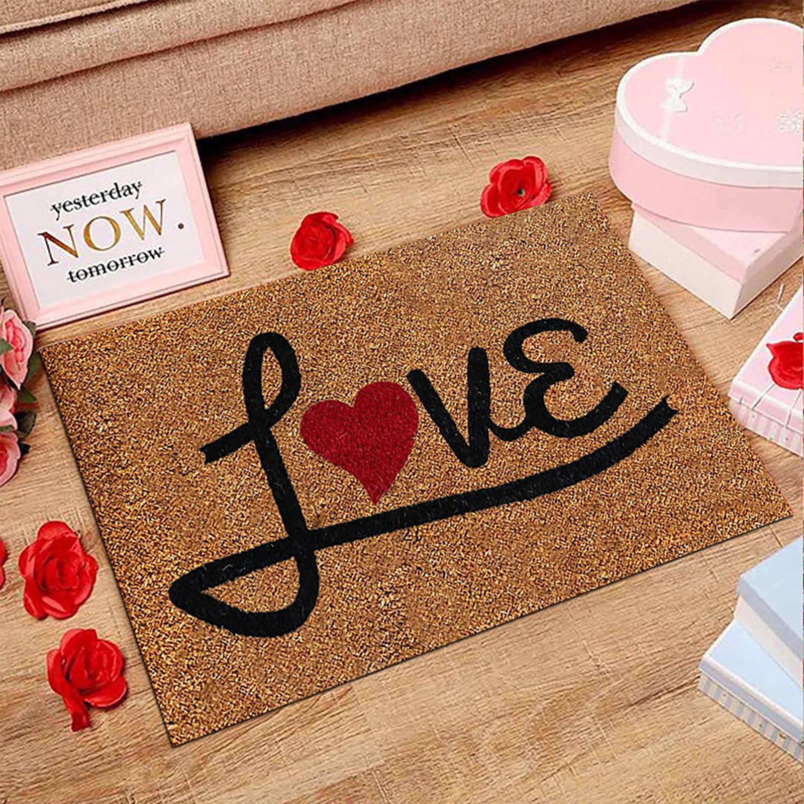 Dainzusyful Rugs For Living Room Rug Floor Mat Valentine's Day Living ...
