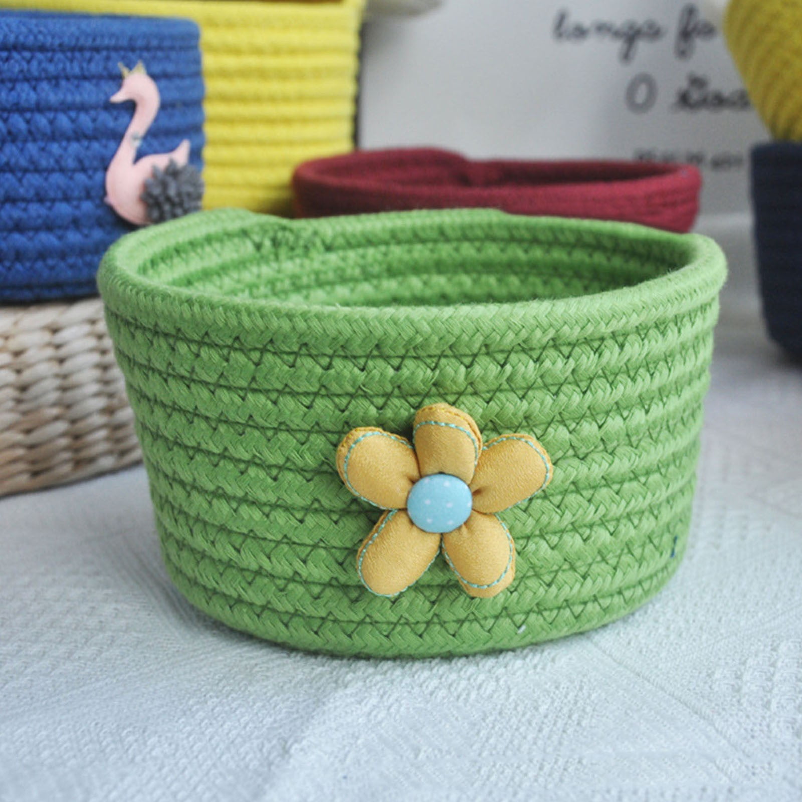 Dainzusyful Sheet Organizer Organization And Storage Flower Mini Woven ...