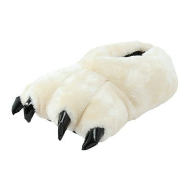 LazyOne Funny & Cute Furry Animal Paw House Shoes, Brown Bear Claw ...