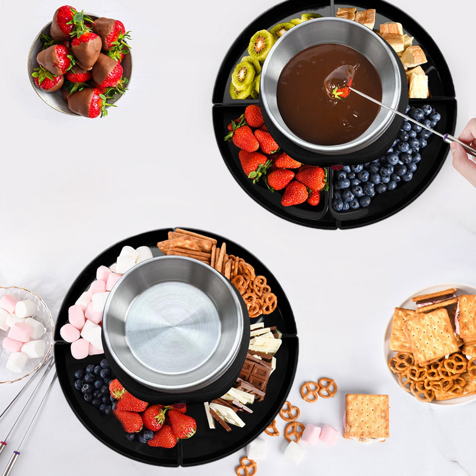 Daiosportswear 10PC 12.6x7.1in Chocolate Hot Pot Melting Pot,2 In 1 Set ...