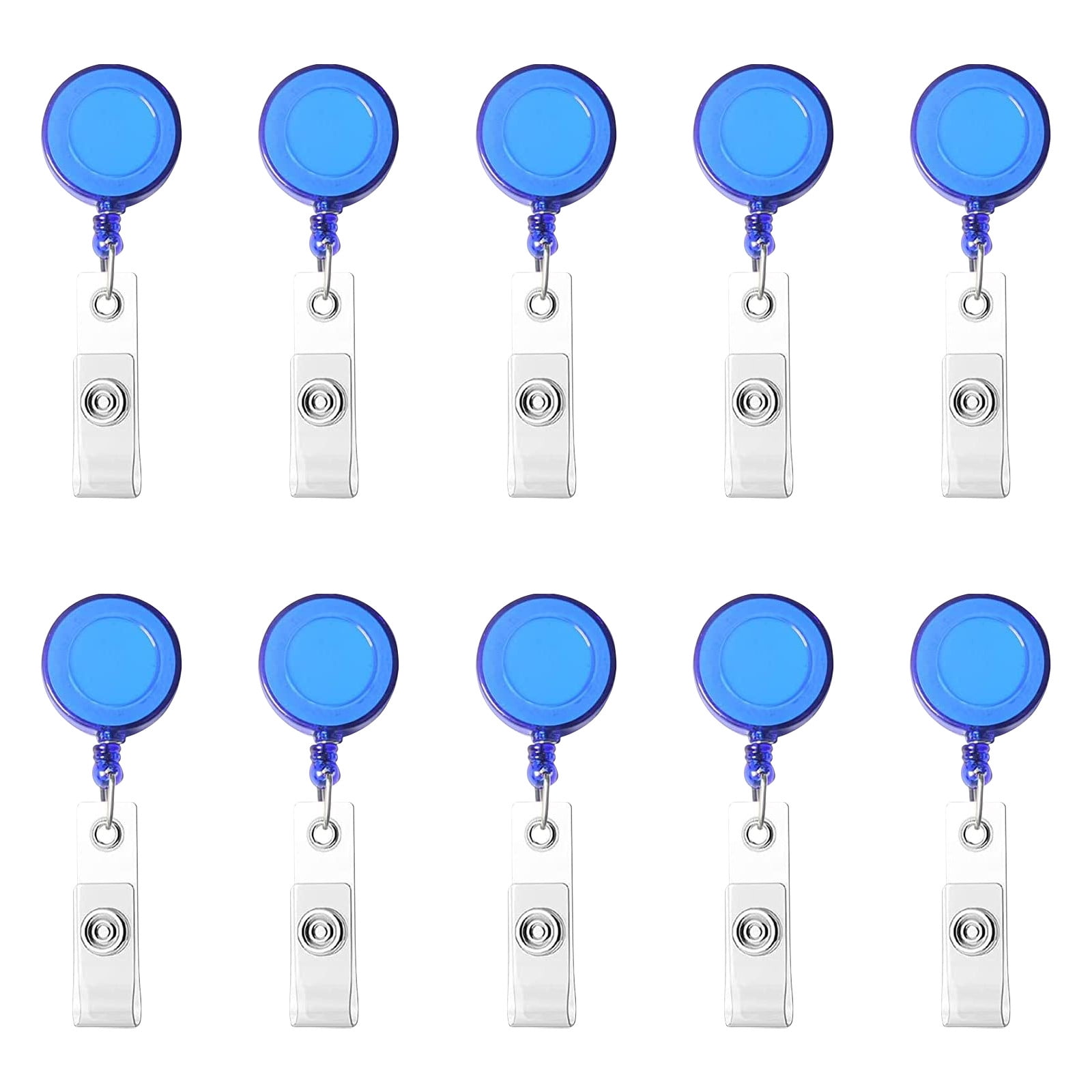 Daiosportswear 10Pc Retractable Badge Holders,Scroll ID Card Clips 10 ...