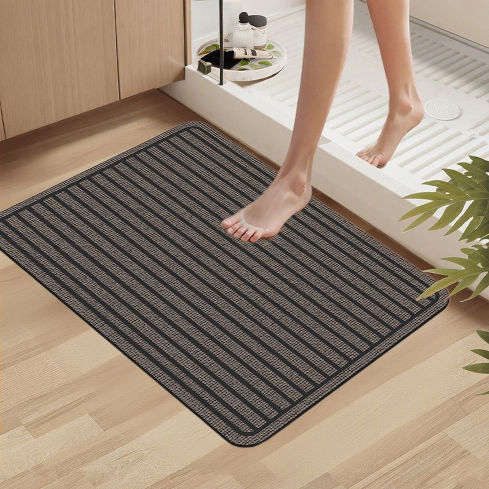 Daiosportswear 15.7x23.6in Polyester PVC Diatom Mud Floor Mat Bathroom ...