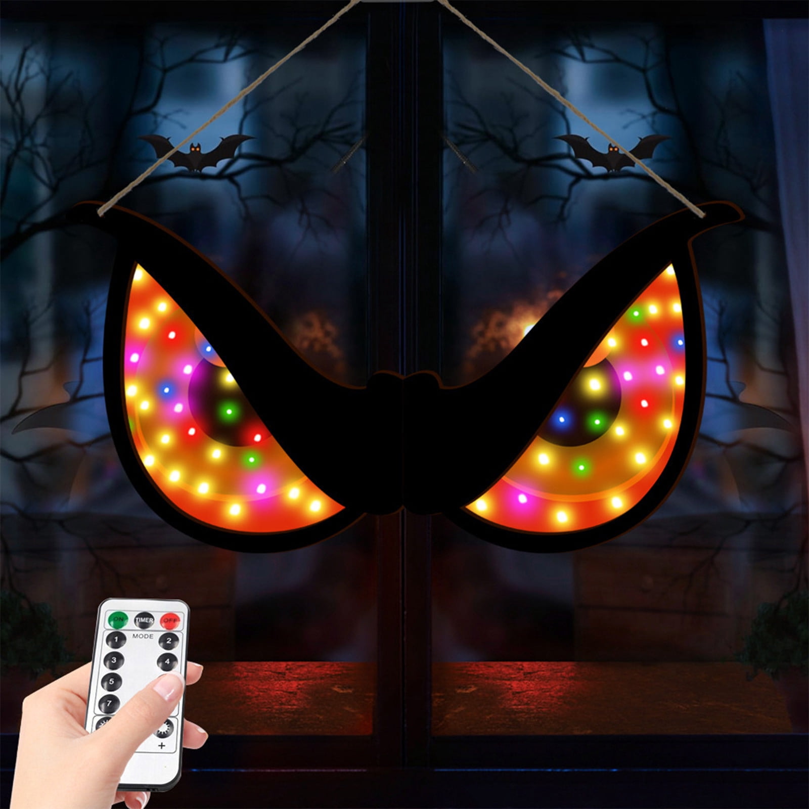 Daiosportswear 1PC 21x8.1in Wooden Halloween LED Eye Lights,Hanging ...