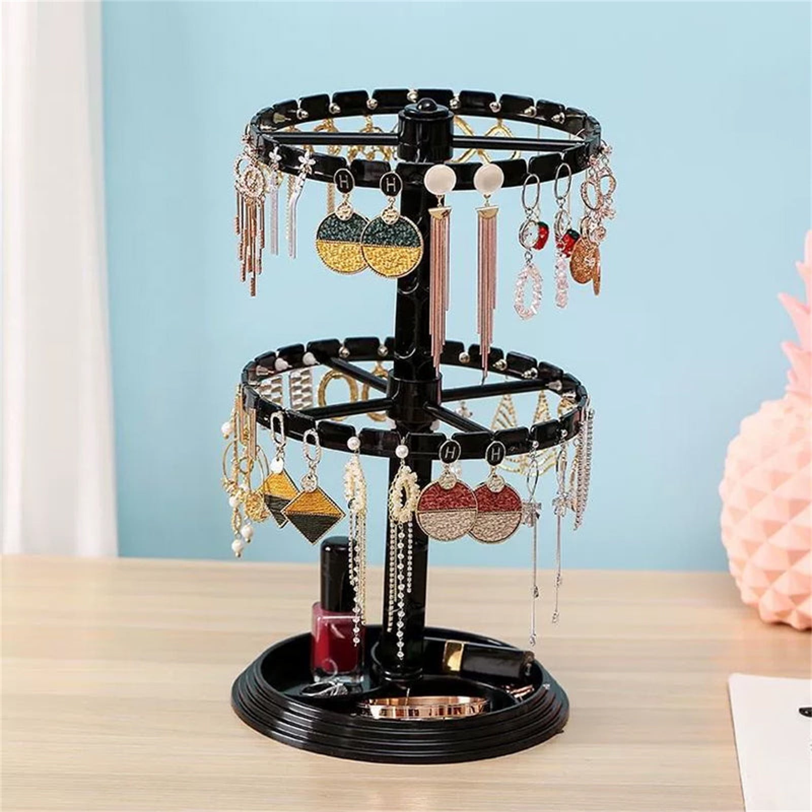 Daiosportswear 2-Tier Rotating Jewelry Organizer,Spinning Necklace ...