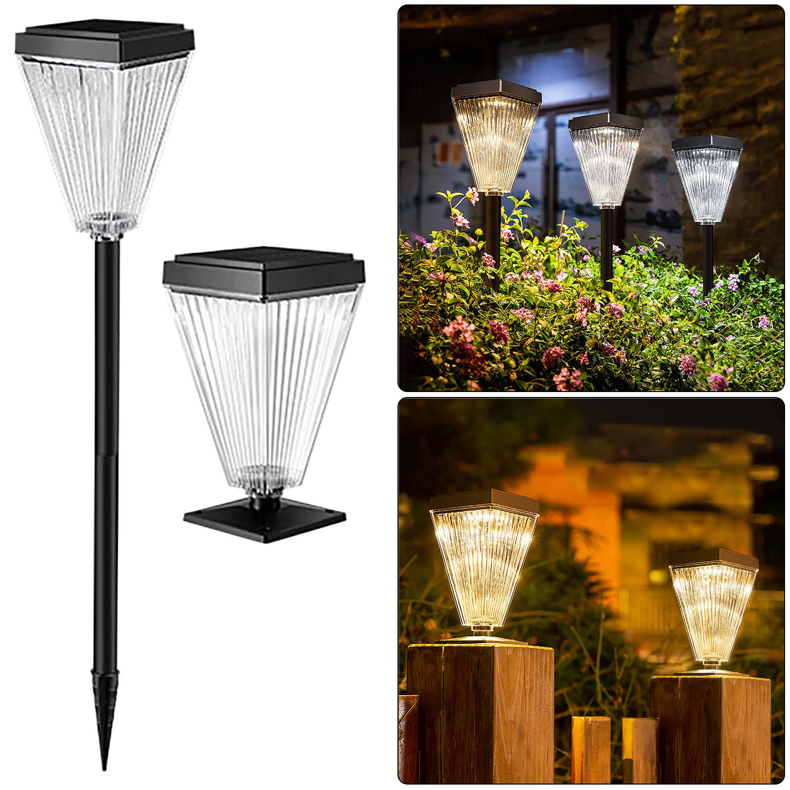 Daiosportswear 200LM Warm Light (3000K) Solar Ground Lamp, Outdoor ...