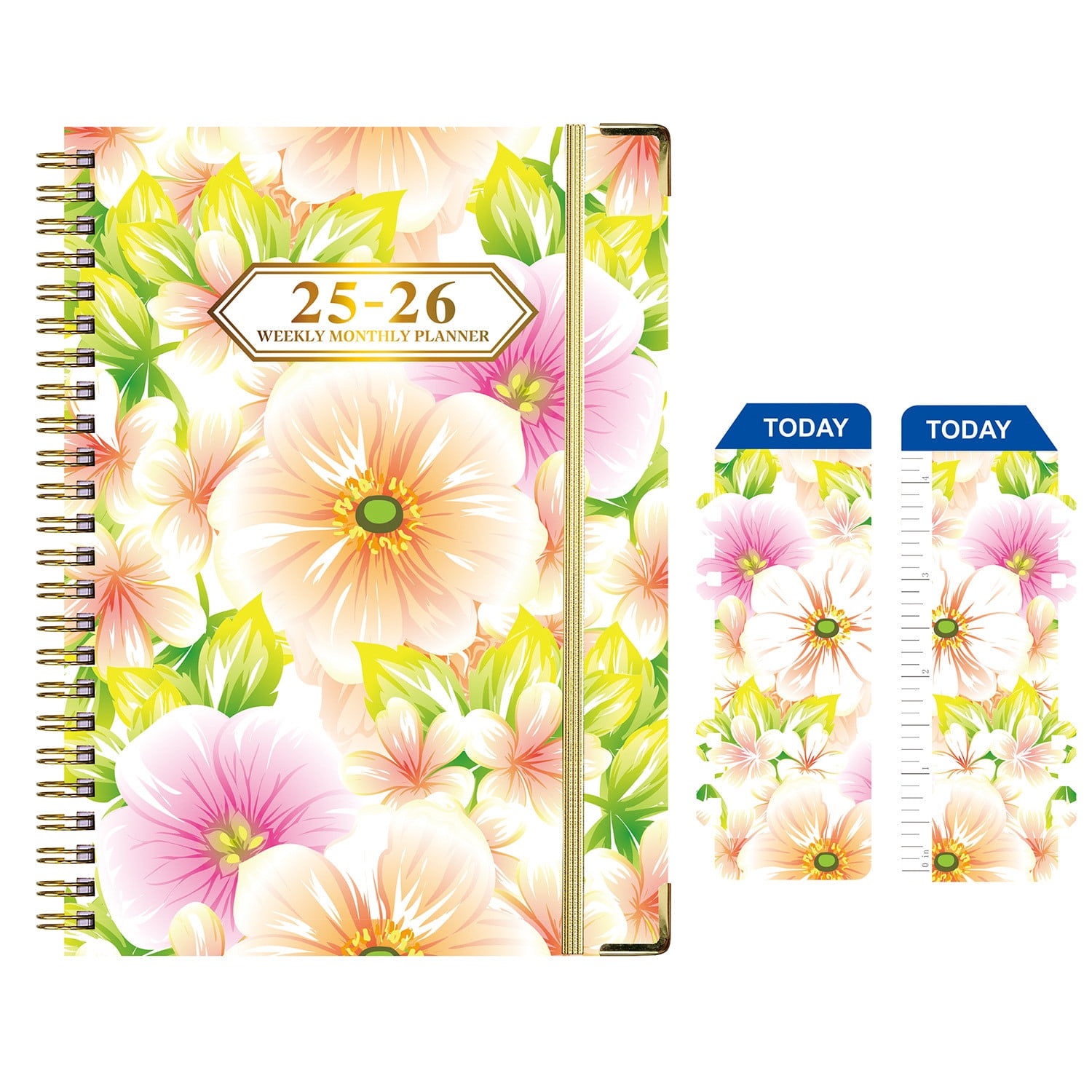Daiosportswear 2025-2026 Weekly Monthly Planner,Floral Design,Double ...