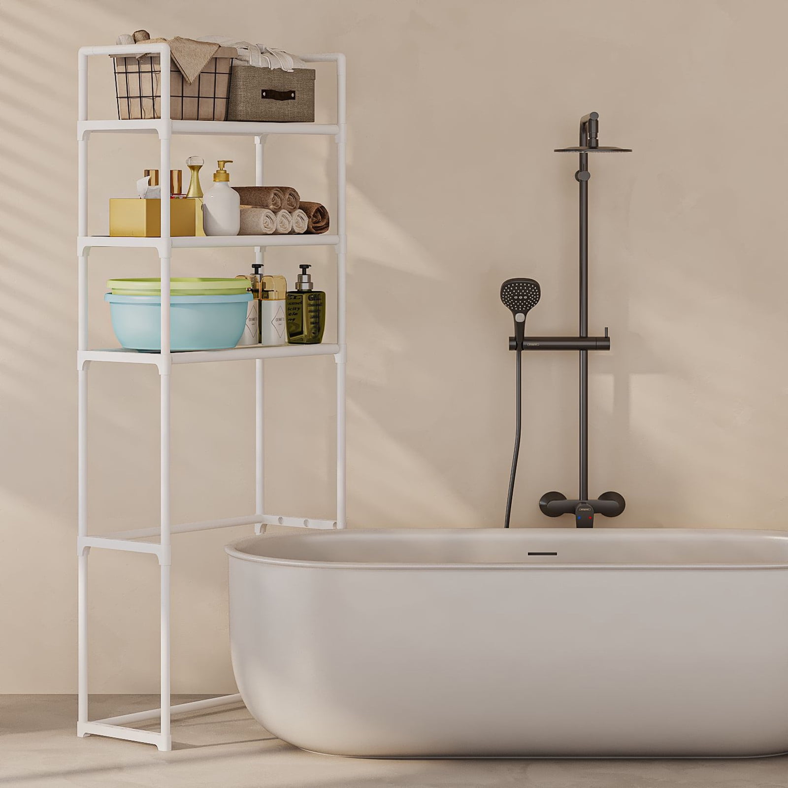 Daiosportswear 3-Tier Stainless Steel Bathroom Storage Rack,Space ...