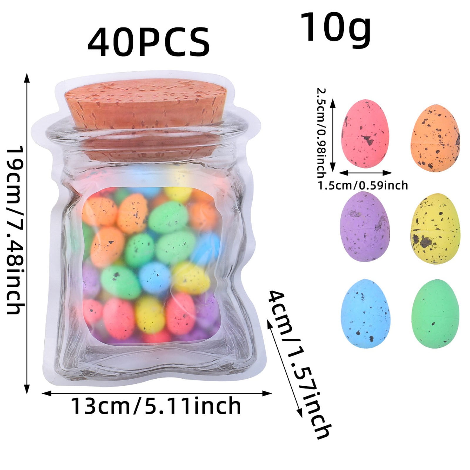 Daiosportswear 40 Piece Pack of Mini Easter Decorations Eggs Colorful ...