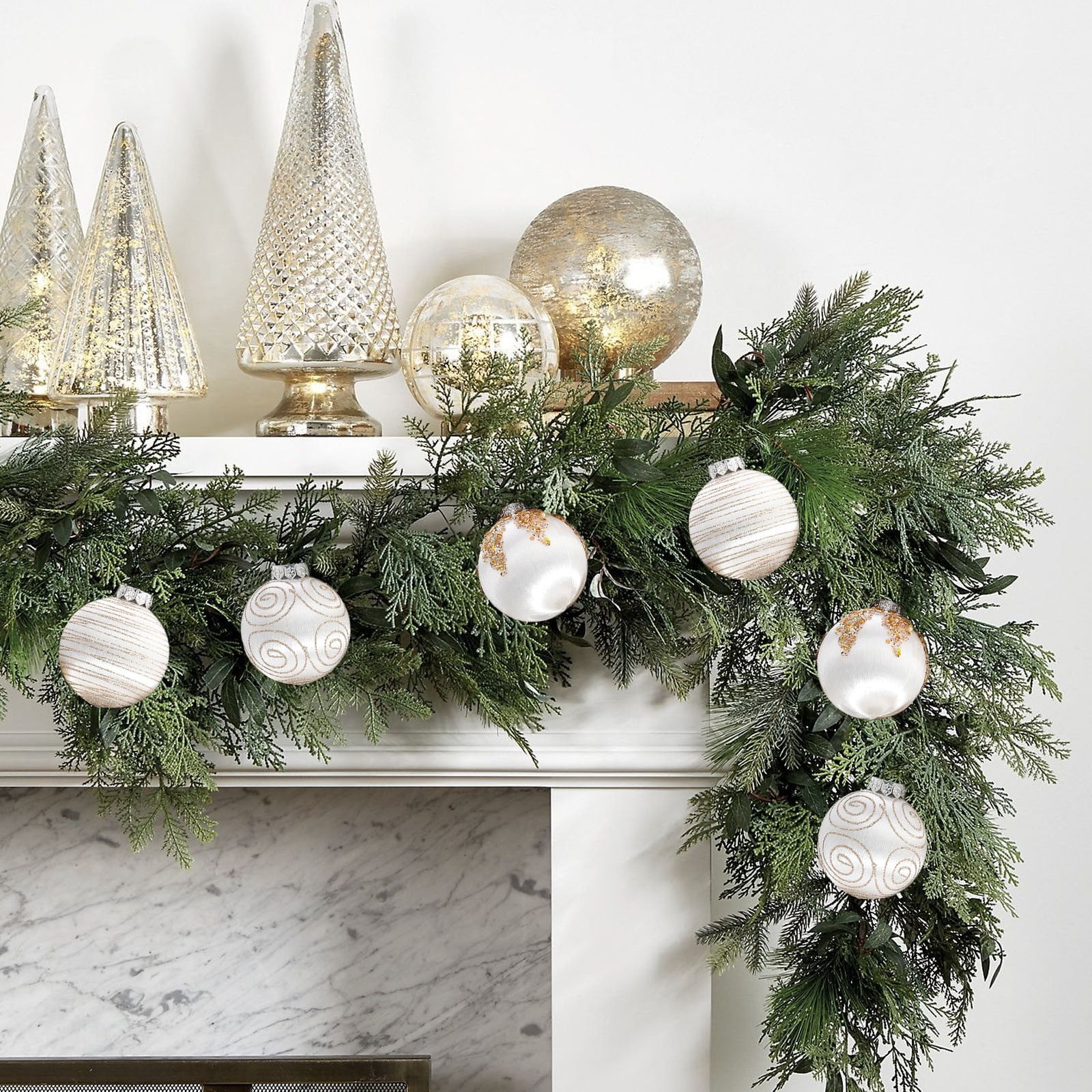 Daiosportswear 6PC 3.1x3.1x3.1in Silk Thread Christmas Ball,Christmas ...