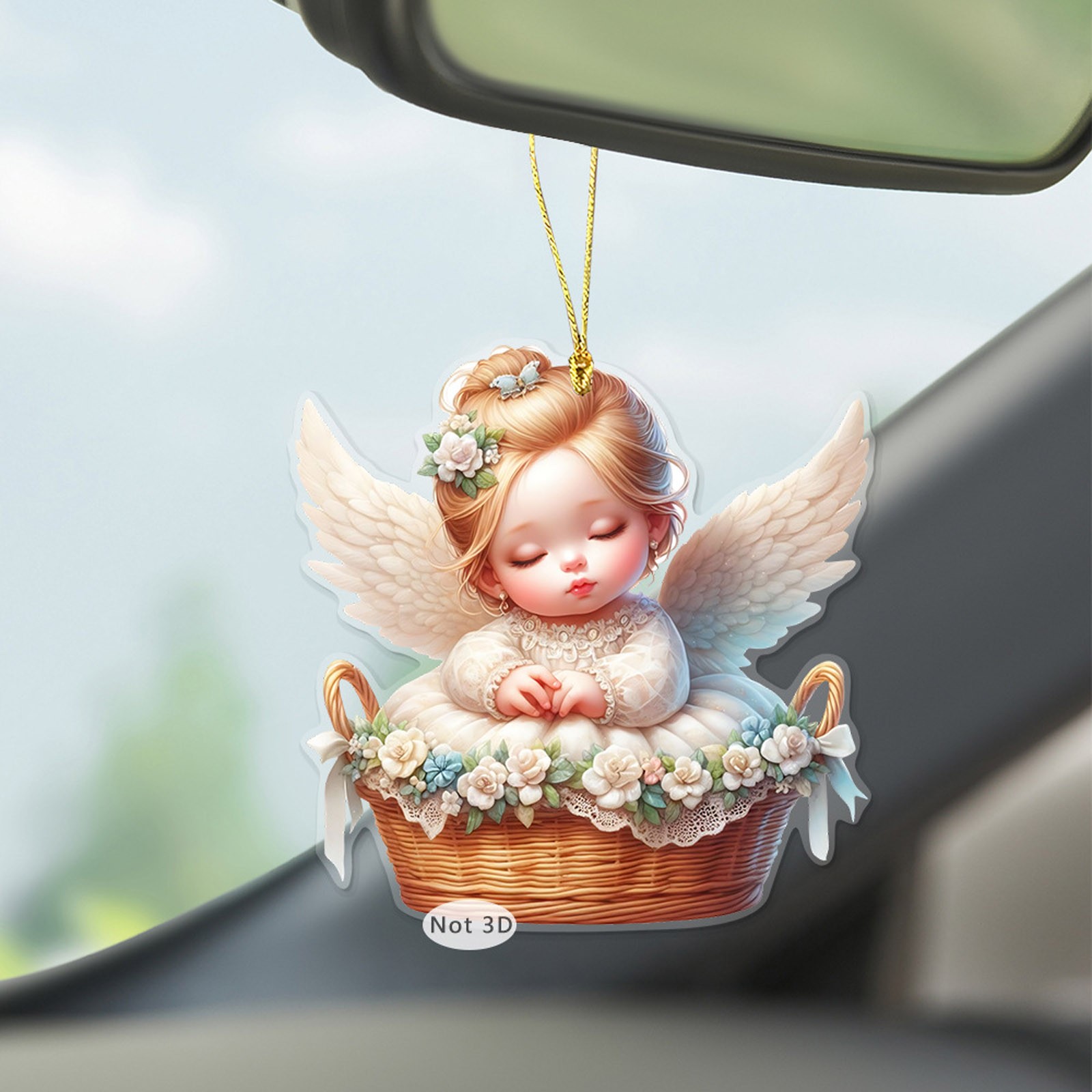 Daiosportswear Angel Little Girl Car Pendant, 2D Acrylic Collectible ...