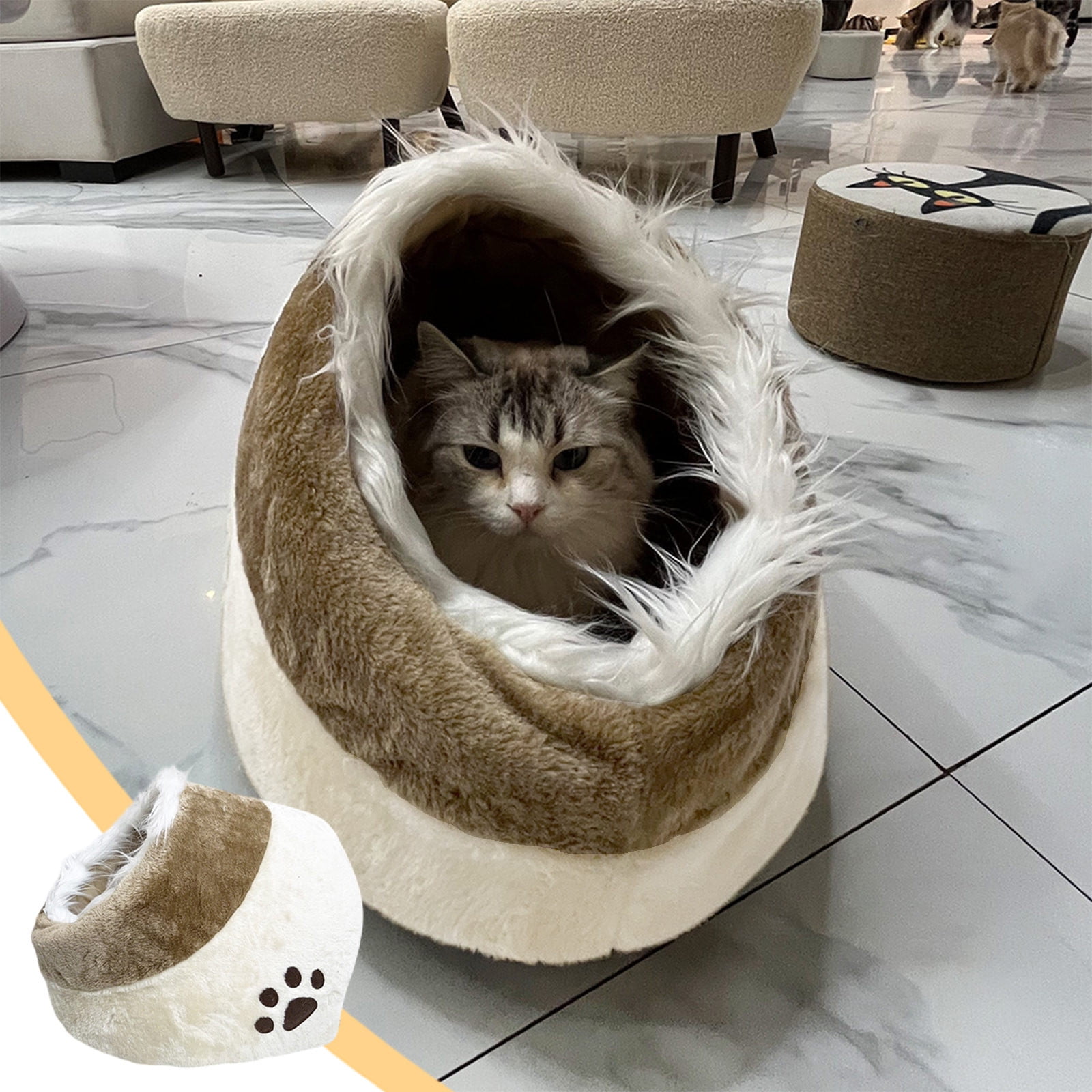 Daiosportswear Cat Bed for indoors - Cave Bed House Tent, Soft Kitten ...