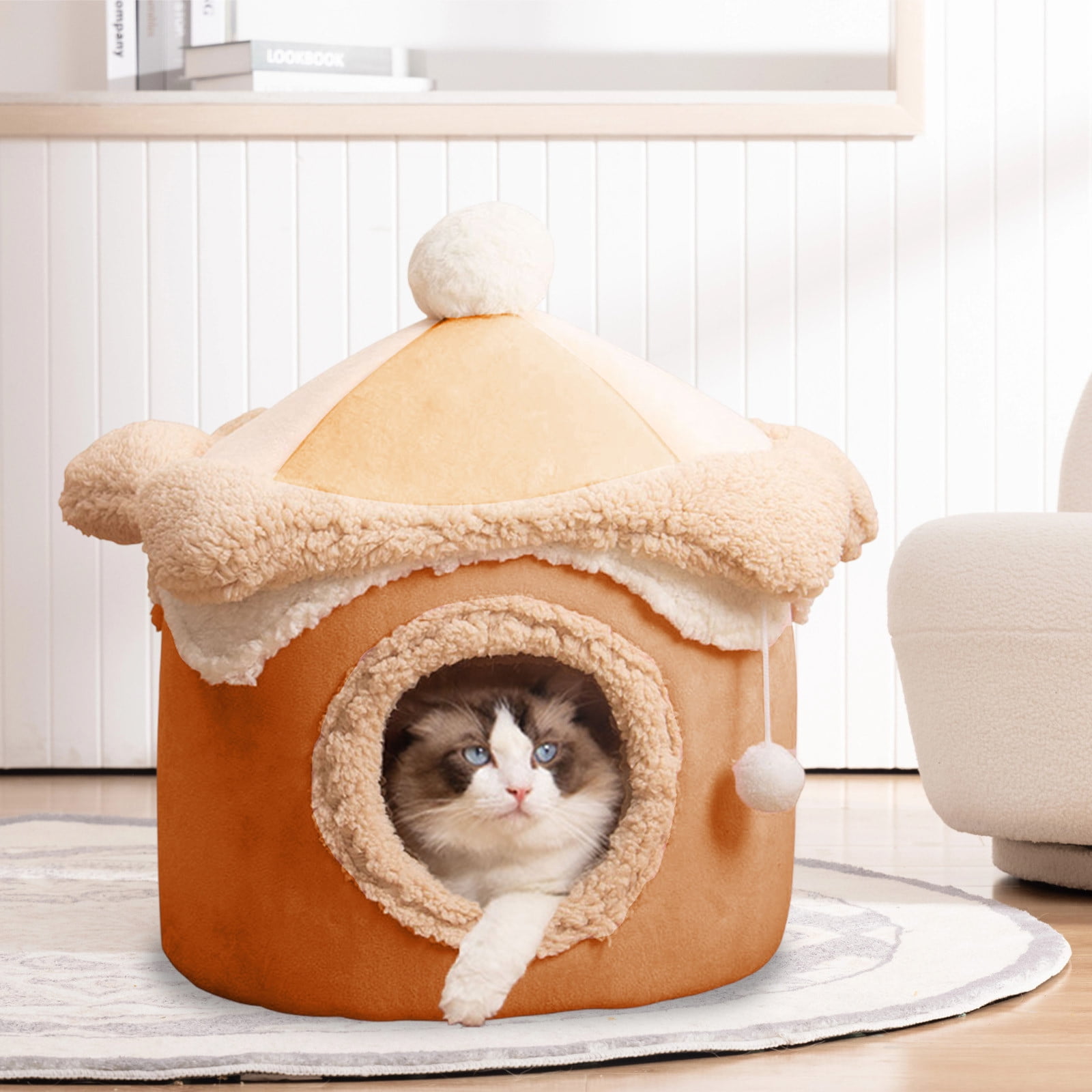Daiosportswear Cat Bed for indoors - Cave Bed House Tent, Soft Kitten ...