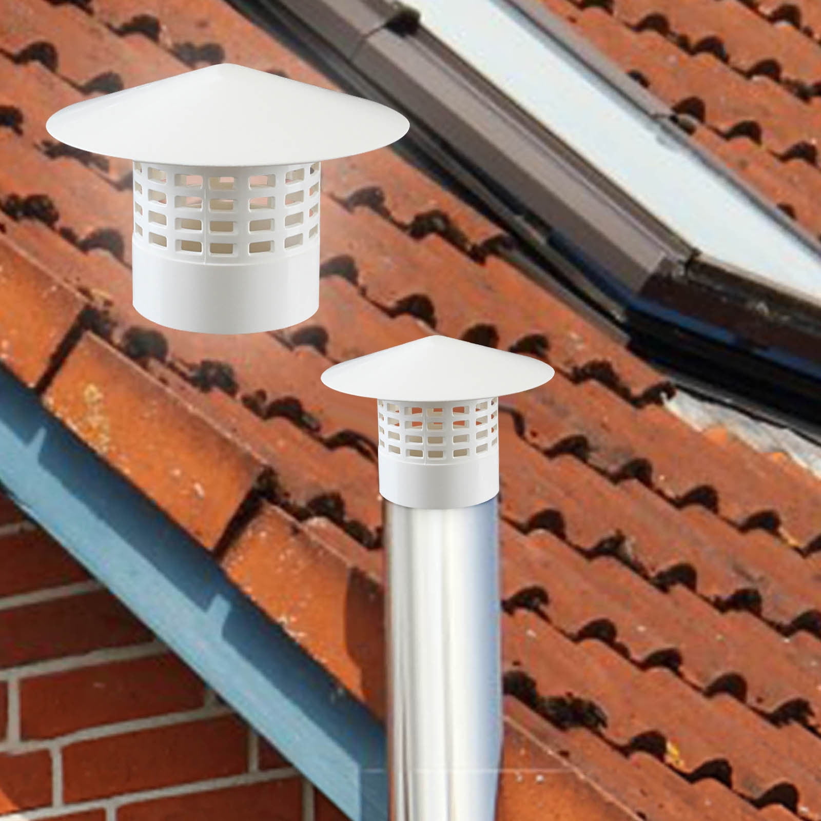 Daiosportswear Chimney Vent Cover Chimney Hat Top Chimney Cap Roof Rain Chimney Cover Plastic ...