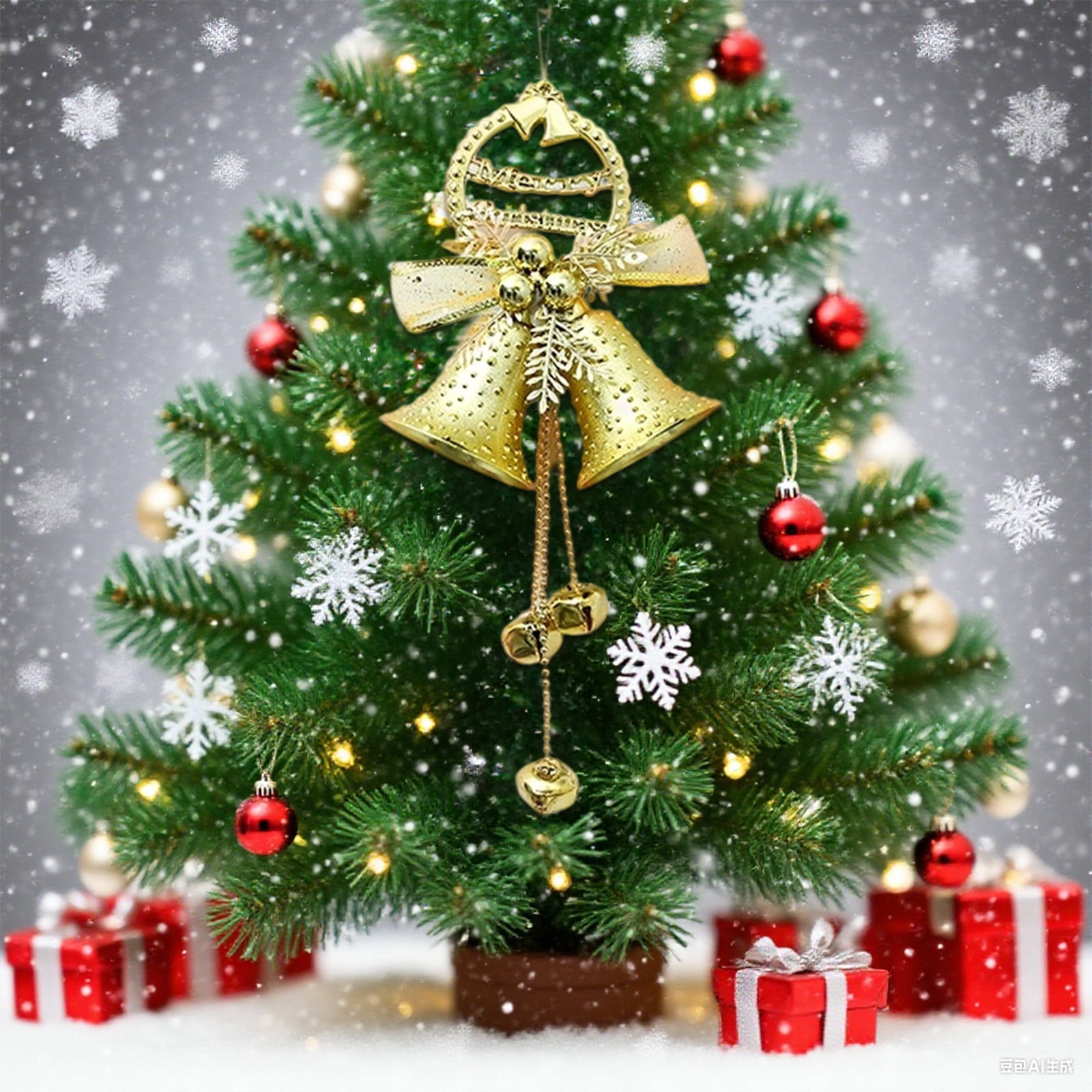 Daiosportswear Christmas Bells,Christmas Tree Hanging Decoration,Metal ...