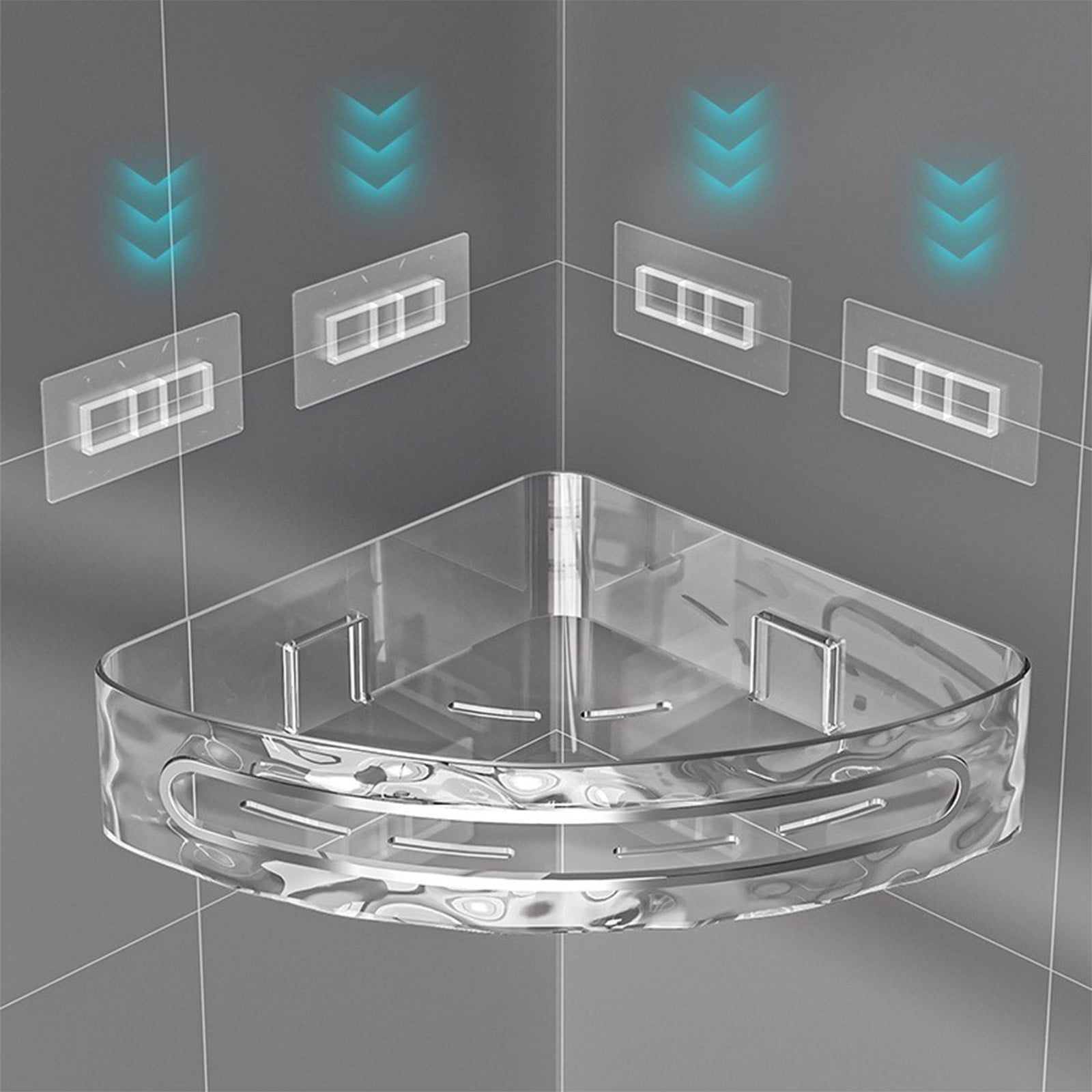 Daiosportswear Clear Plastic Corner Storage Shelf for Bathroom ...