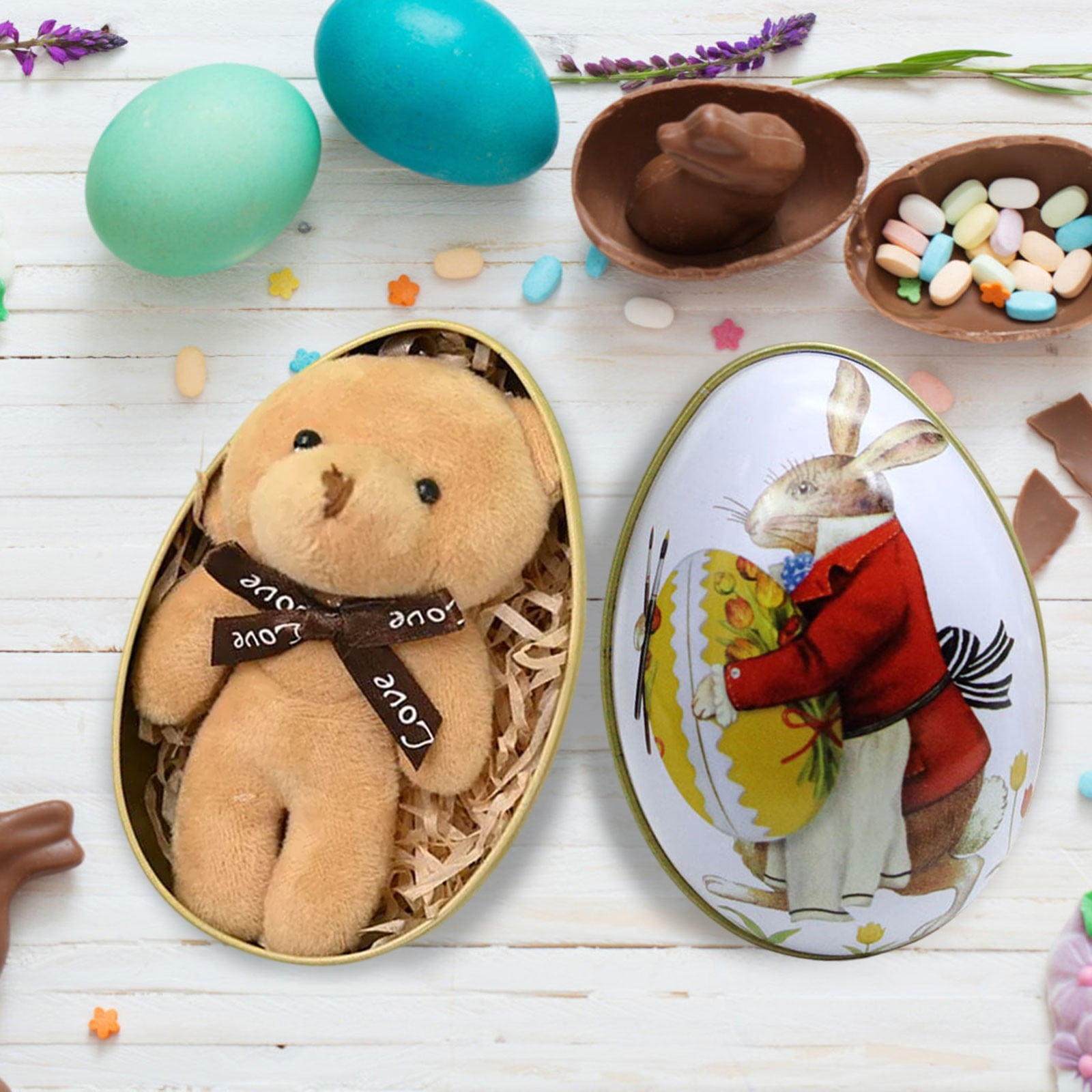 Daiosportswear Clearance Easters Iron Box Easter Eggs Iron Box Jewelry Box Candy Box Snack Box ...