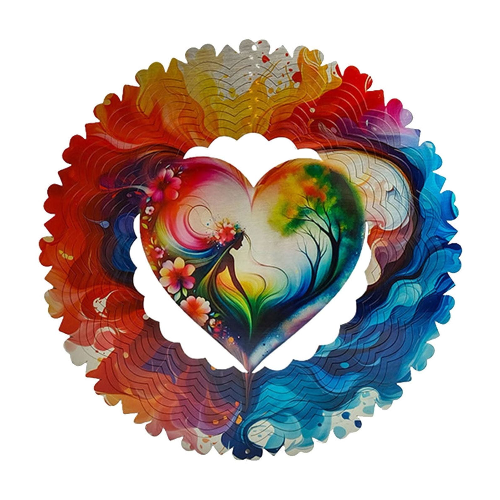 Daiosportswear Flower Hummingbird 3-D Metal Wind Rotation Wind Chime ...