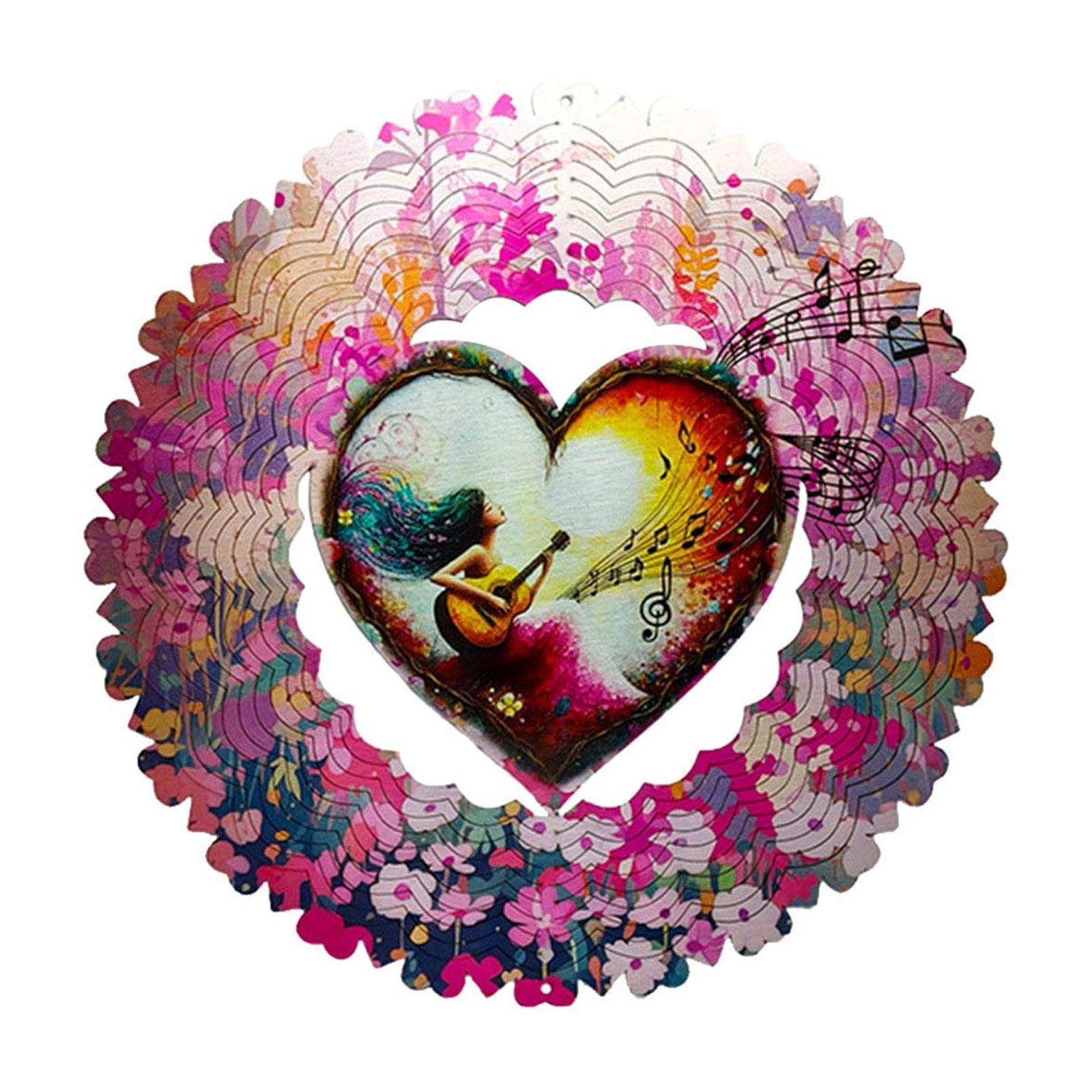 Daiosportswear Flower Hummingbird 3-D Metal Wind Rotation Wind Chime ...