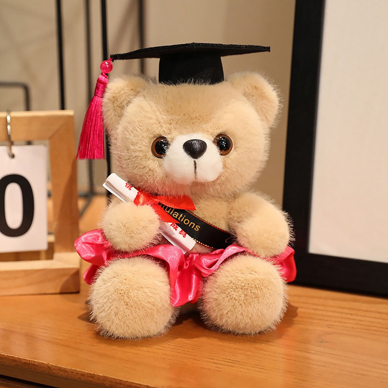 Daiosportswear Graduation Bear Doll with Doctoral Hat,Soft Plush Toy ...