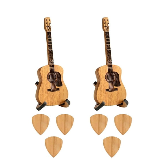 Daiosportswear Guitar Plectrum Organizer,Wooden Vintage Pick Case with ...