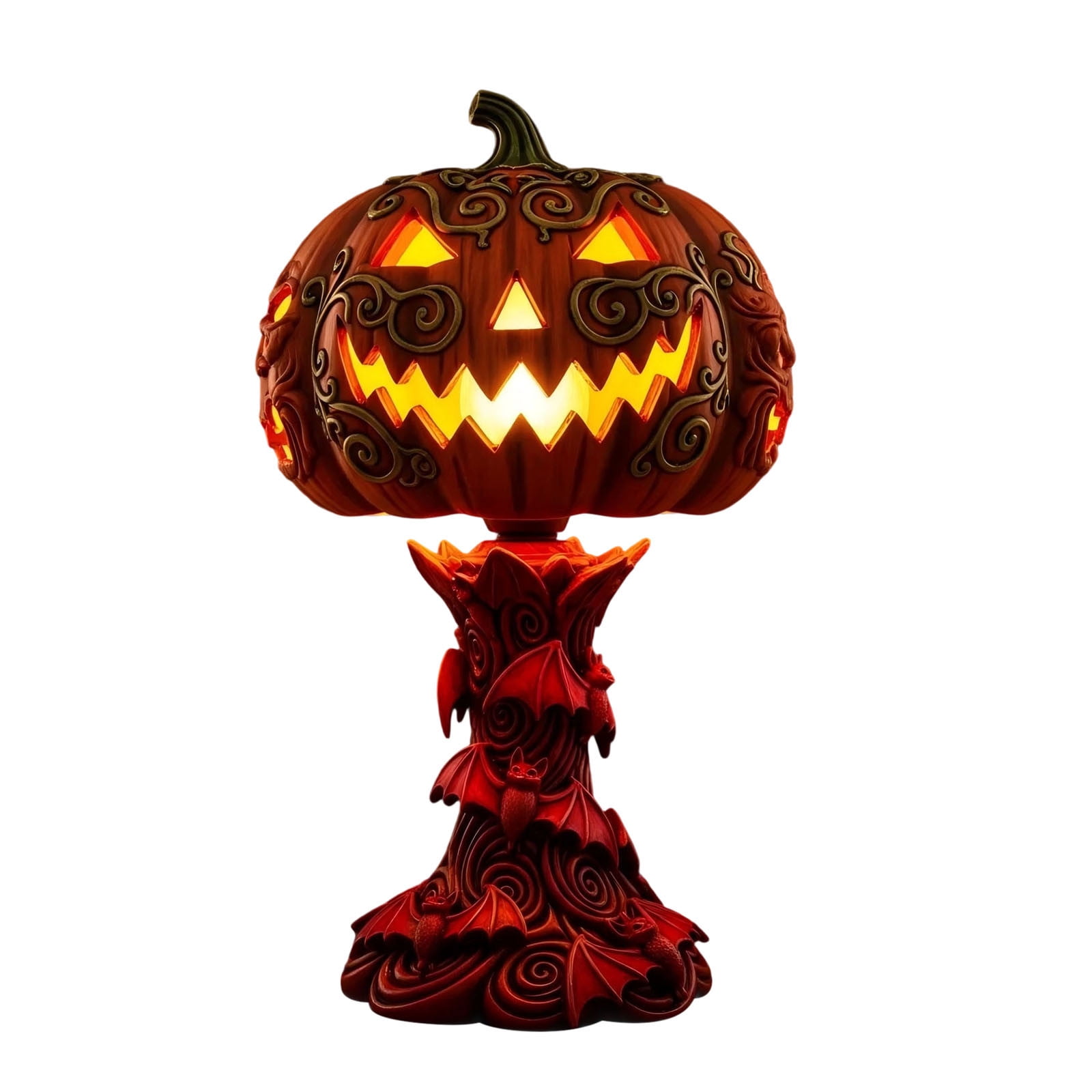 Daiosportswear Halloween Horror Pumpkin Lights,3.1x6.3in Resin Carved ...